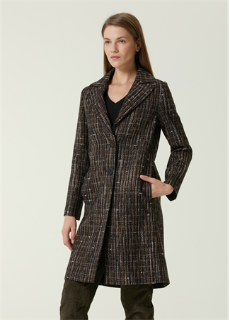 Beymen Club Kadın Kahverengi Kelebek Yaka Tweed Palto 40 EU Beymen Club Kadın Kahverengi Kelebek Yaka Tweed Palto 40 EU