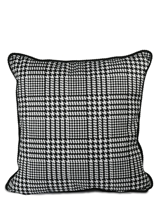 Baci Milano Optical Kareli 45x45 Cm Kadife Yastık Siyah Baci Milano Optical Kareli 45x45 Cm Kadife Yastık Siyah