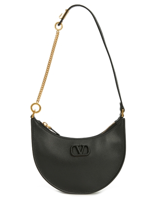 Valentino Garavani Kadın Siyah Logo Detaylı Deri Omuz Çantası EU Valentino Garavani Kadın Siyah Logo Detaylı Deri Omuz Çantası EU