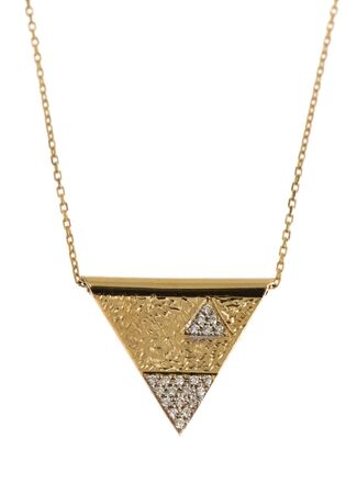 Nilgün Ata Kadın Üçgen Formlu Altın Rengi Kolye EU Nilgün Ata Kadın Üçgen Formlu Altın Rengi Kolye EU