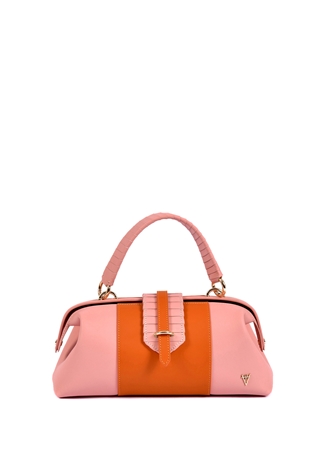 Hiva Atelier Kadın Nubes Turuncu Altın Rengi Logolu Deri Omuz Çantası EU