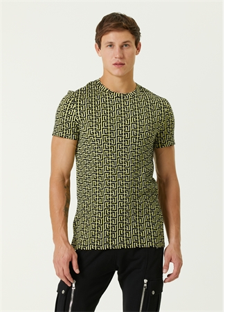 Balmain Erkek Siyah Sarı Logo Desenli T-shirt S EU Balmain Erkek Siyah Sarı Logo Desenli T-shirt S EU