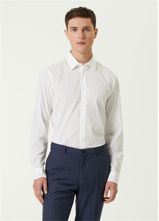 Palzileri Lab Erkek Beyaz İngiliz Yaka Gömlek 4 IT