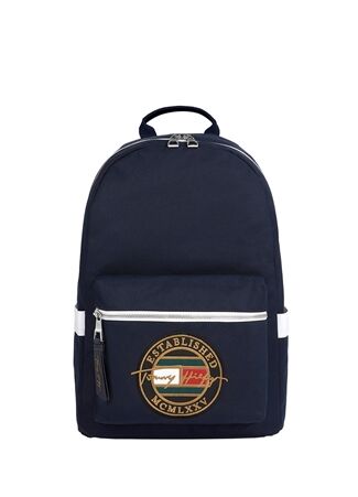Tommy Hilfiger Erkek Lacivert Logo Detaylı Sırt Çantası EU