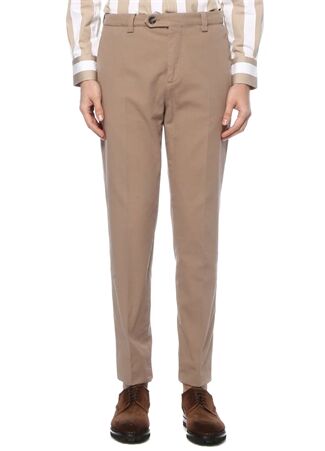 Brunello Cucinelli Erkek Bej Normal Bel Dar Paça Pantolon 46 IT