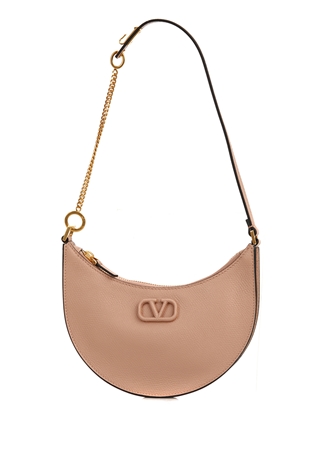 Valentino Garavani Kadın Altın Rengi Logolu Deri Omuz Çantası Pembe EU Valentino Garavani Kadın Altın Rengi Logolu Deri Omuz Çantası Pembe EU
