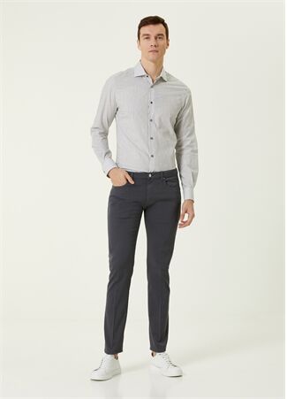 Pal Zileri Erkek Gri Boru Paça Pantolon 48 IT