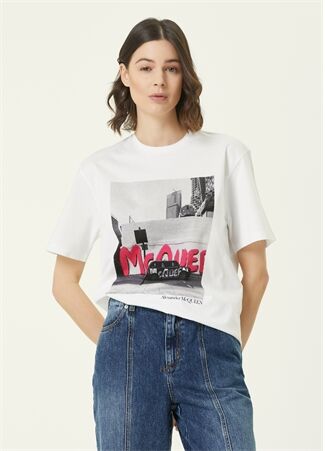 Alexander Mcqueen Kadın Tshirt Beyaz 40 It