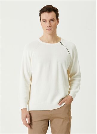 Network Erkek Slim Fit Ekru Kazak Bej S EU