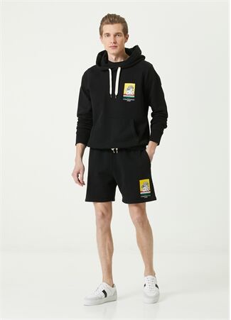 Casablanca Erkek Siyah Beli Kordonlu Organik Pamuk Şort S EU