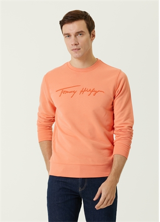 Tommy Hilfiger Erkek Pembe Logolu Organik Pamuk Sweatshirt Turuncu S EU Tommy Hilfiger Erkek Pembe Logolu Organik Pamuk Sweatshirt Turuncu S EU