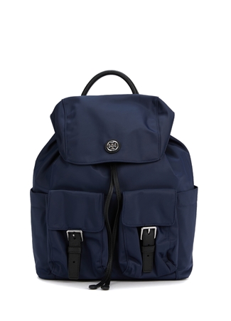 Tory Burch Kadın Lacivert Logolu Sırt Çantası EU Tory Burch Kadın Lacivert Logolu Sırt Çantası EU