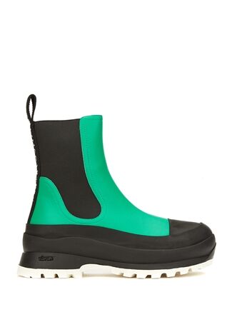 Stella McCartney Kadın Siyah Yeşil Bant Detaylı Bot 36 EU