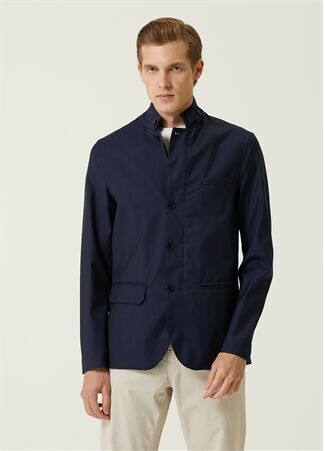 Pal Zileri Erkek Mavi Hakim Yaka Yün Ceket 48 IT