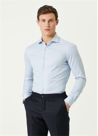 Pal Zileri Erkek Lacivert Çizgi Desenli Gömlek 40 IT