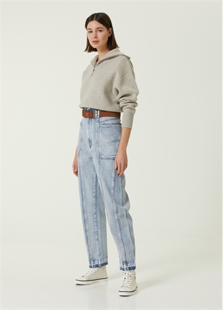 Etoile Isabel Marant Kadın Tess Mavi Boru Paça Jean Pantolon 36 FR Etoile Isabel Marant Kadın Tess Mavi Boru Paça Jean Pantolon 36 FR