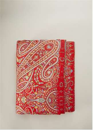 Etro Home Kırmızı Etnik Desenli Çift Kişilik Yatak Örtüsü