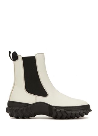 Marni Kadın Beyaz Siyah Deri Bot 36 EU Marni Kadın Beyaz Siyah Deri Bot 36 EU