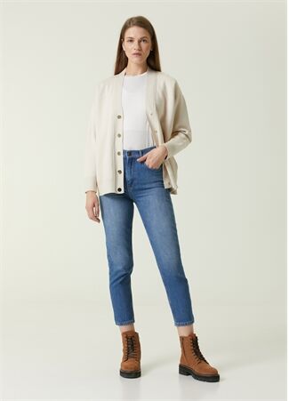 Beymen Club Kadın Slim Mom Fit Mavi Jean Pantolon 30