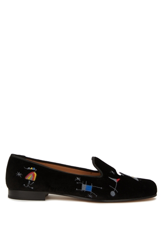Stubbs&Wootton Kadın Siyah Nakış Detaylı Loafer 36 EU Stubbs&Wootton Kadın Siyah Nakış Detaylı Loafer 36 EU