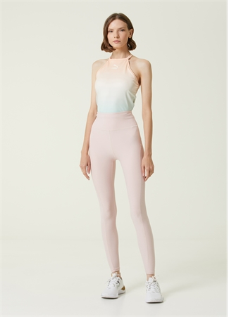 Puma Kadın Pembe Logolu Dekoratif Dikişli Tayt S EU