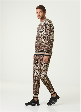 Dolce&Gabbana Erkek Leopar Desenli Beli Kordonlu Jogger Eşofman Altı Kahverengi 44 IT Dolce&Gabbana Erkek Leopar Desenli Beli Kordonlu Jogger Eşofman Altı Kahverengi 44 IT