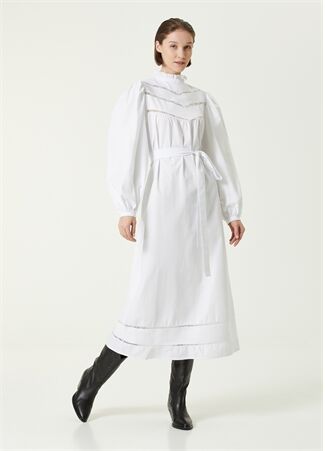 Faraway Kadın Jolene Beyaz Dik Yaka Midi Elbise 36 EU