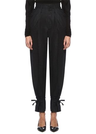 Isabel Marant Kadın Siyah Yüksek Bel Dar Paça Yün Pantolon 34 FR