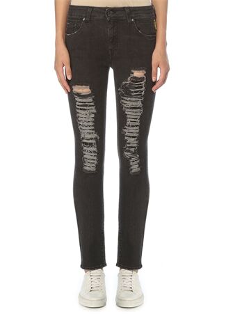 Nolita Kadın Madoline Siyah Yıpratmalı Skinny Jean Pantolon 27 US