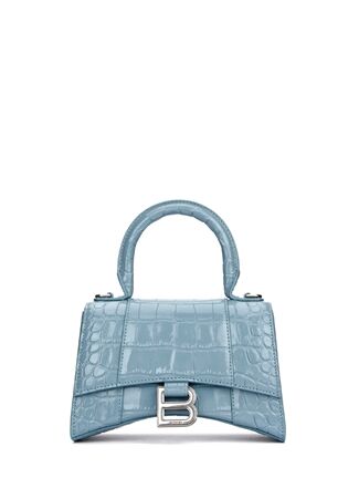 Balenciaga Kadın Hourglass Mavi Deri Omuz Çantası EU Balenciaga Kadın Hourglass Mavi Deri Omuz Çantası EU