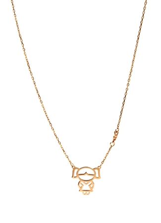 Collection-Alper Tunçoku Kadın Uç Detaylı Altın Rengi Kolye EU