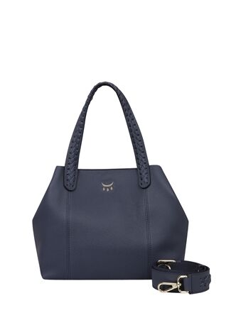 Qimu Kadın Micro Hemithea Lacivert Deri El Çantası EU