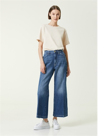 Frame Denim Kadın Le Pixie Mavi Bol Paça Jean Pantolon 23 US