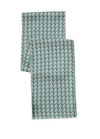 Pal Zileri Erkek Yeşil Geometrik Desenli İpek Atkı EU