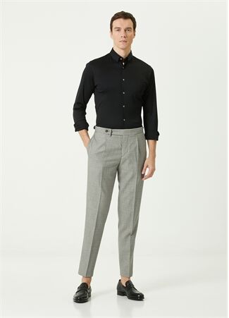 Pal Zileri Erkek Bej Kahverengi Ekoseli Pantolon 50 IT