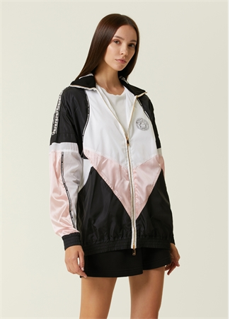 Versace Kadın Pembe Siyah Bloklu Dik Yaka Ceket 42 IT