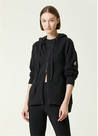 Moncler Kadın Siyah Kapüşonlu Çift Taraflı Sweatshirt XS EU