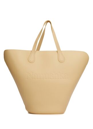 Nanushka Kadın Bej Logolu Omuz Çantası EU