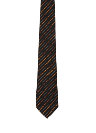 Pal Zileri Erkek Kahverengi Verev Çizgili İpek Kravat EU Pal Zileri Erkek Kahverengi Verev Çizgili İpek Kravat EU