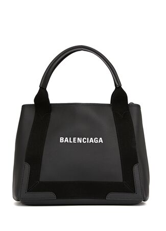 Balenciaga Kadın Cabas Siyah Logolu Deri Omuz Çantası EU Balenciaga Kadın Cabas Siyah Logolu Deri Omuz Çantası EU