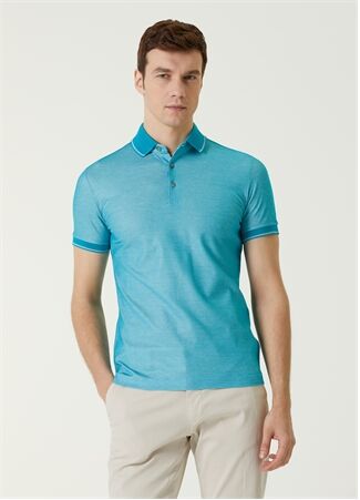 Pal Zileri Erkek Mavi Polo Yaka T-shirt S EU