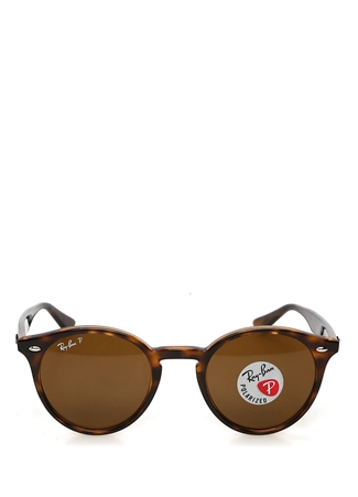 Ray-Ban Erkek Yuvarlak Formlu Turtle Desen Güneş Gözlüğü Siyah 49 EU