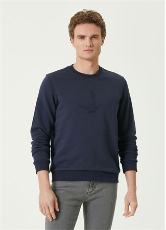 Beymen Club Erkek Lacivert Karalama Kuş Nakışlı Sweatshirt S