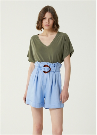 Network Kadın Basic Fit Haki V Yaka T-shirt L EU Network Kadın Basic Fit Haki V Yaka T-shirt L EU