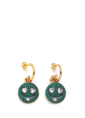 Mon Reve Kadın Pumpian Altın Rengi Kaplama Pirinç Küpe Yeşil EU Mon Reve Kadın Pumpian Altın Rengi Kaplama Pirinç Küpe Yeşil EU