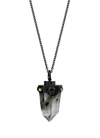Emre Osmanlar Kadın Crystal Quartz Obelisk Reverse Gümüş Rengi Kolye EU Emre Osmanlar Kadın Crystal Quartz Obelisk Reverse Gümüş Rengi Kolye EU