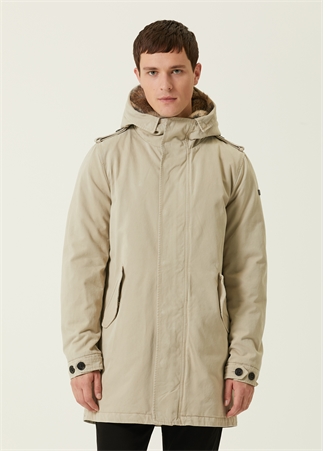 Lempelius Erkek Bej Kapüşonlu Beli Büzgülü Parka S EU