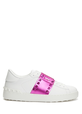 Valentino Garavani Kadın Open Beyaz Pembe Deri Sneaker 35.5 Eu Valentino Garavani Kadın Open Beyaz Pembe Deri Sneaker 35.5 Eu