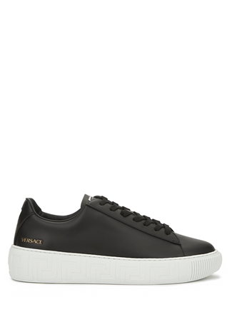 Versace Erkek Siyah Logolu Deri Sneaker 42 EU Versace Erkek Siyah Logolu Deri Sneaker 42 EU