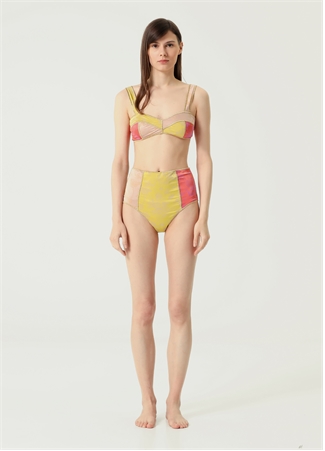 Oseree Kadın Colorblocked Gold Varaklı Bikini Takımı M Eu Oseree Kadın Colorblocked Gold Varaklı Bikini Takımı M Eu